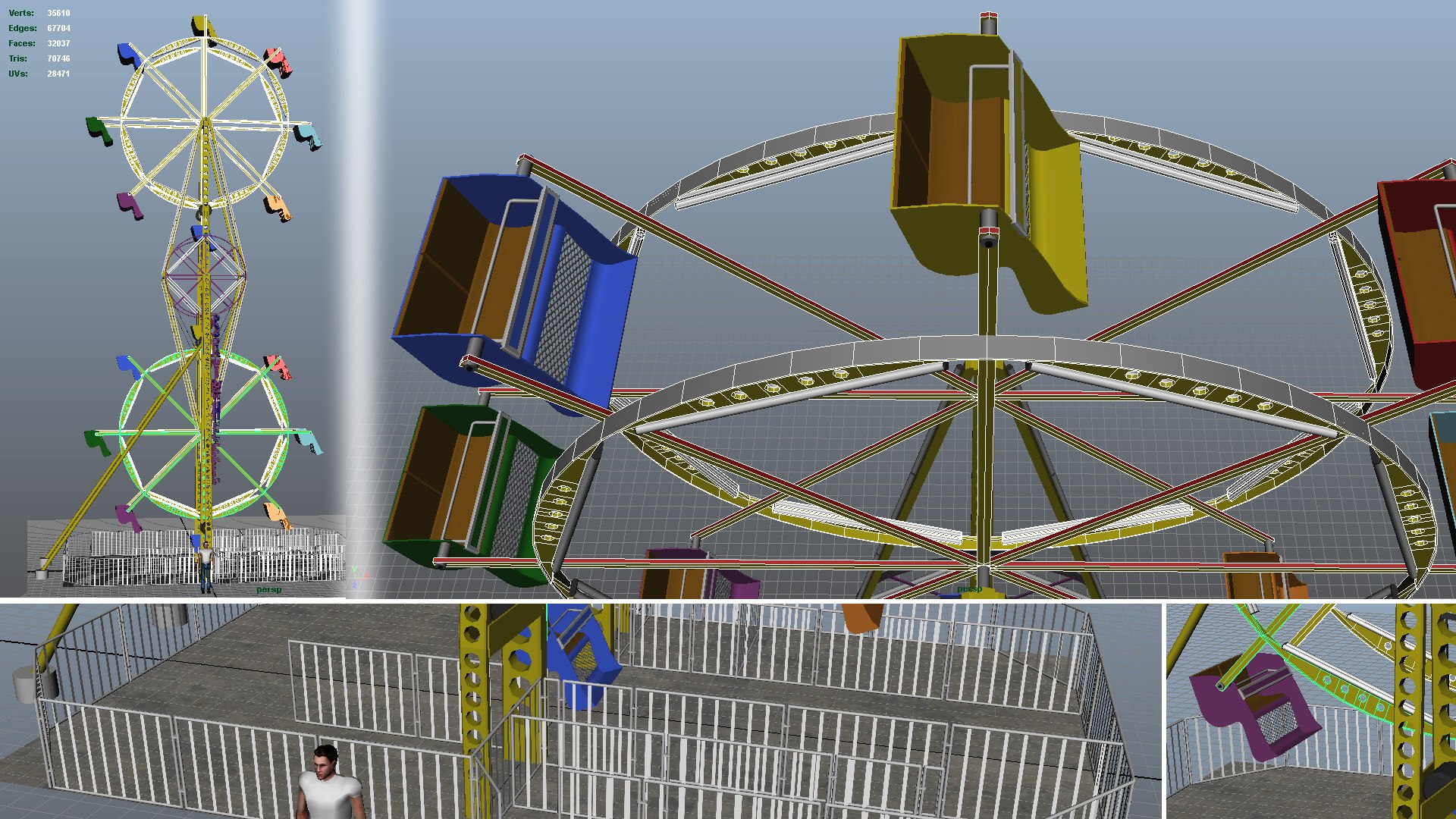 Classic Double Ferris Wheel 3D - TurboSquid 1854051