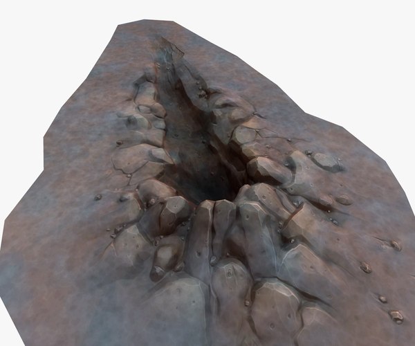 low-poly crater 3d model