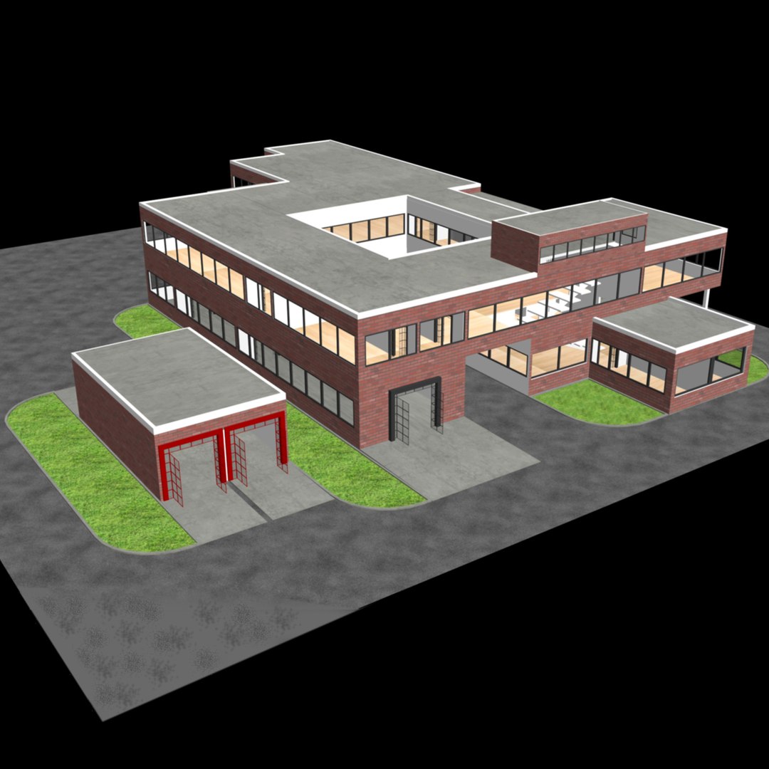 3D Model Fire Station Building - TurboSquid 2233836