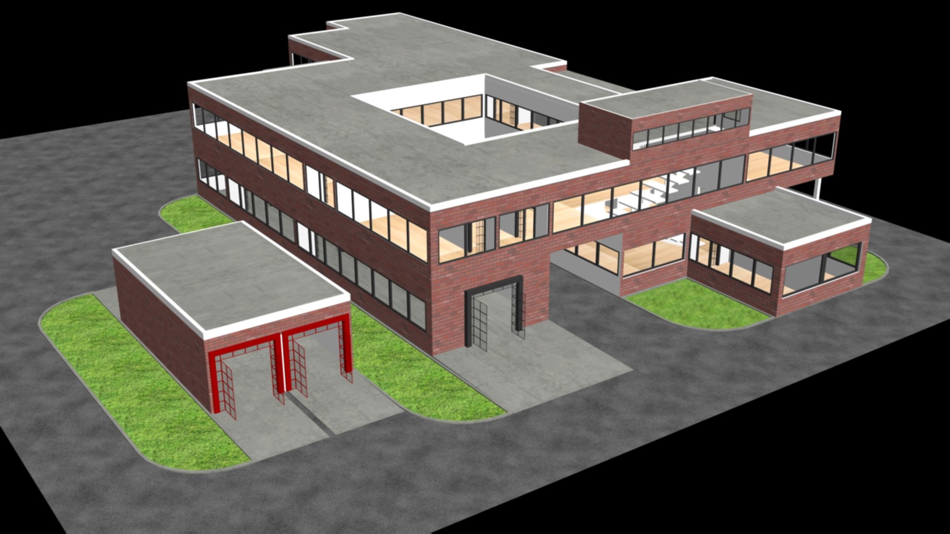 3D Model Fire Station Building - TurboSquid 2233836