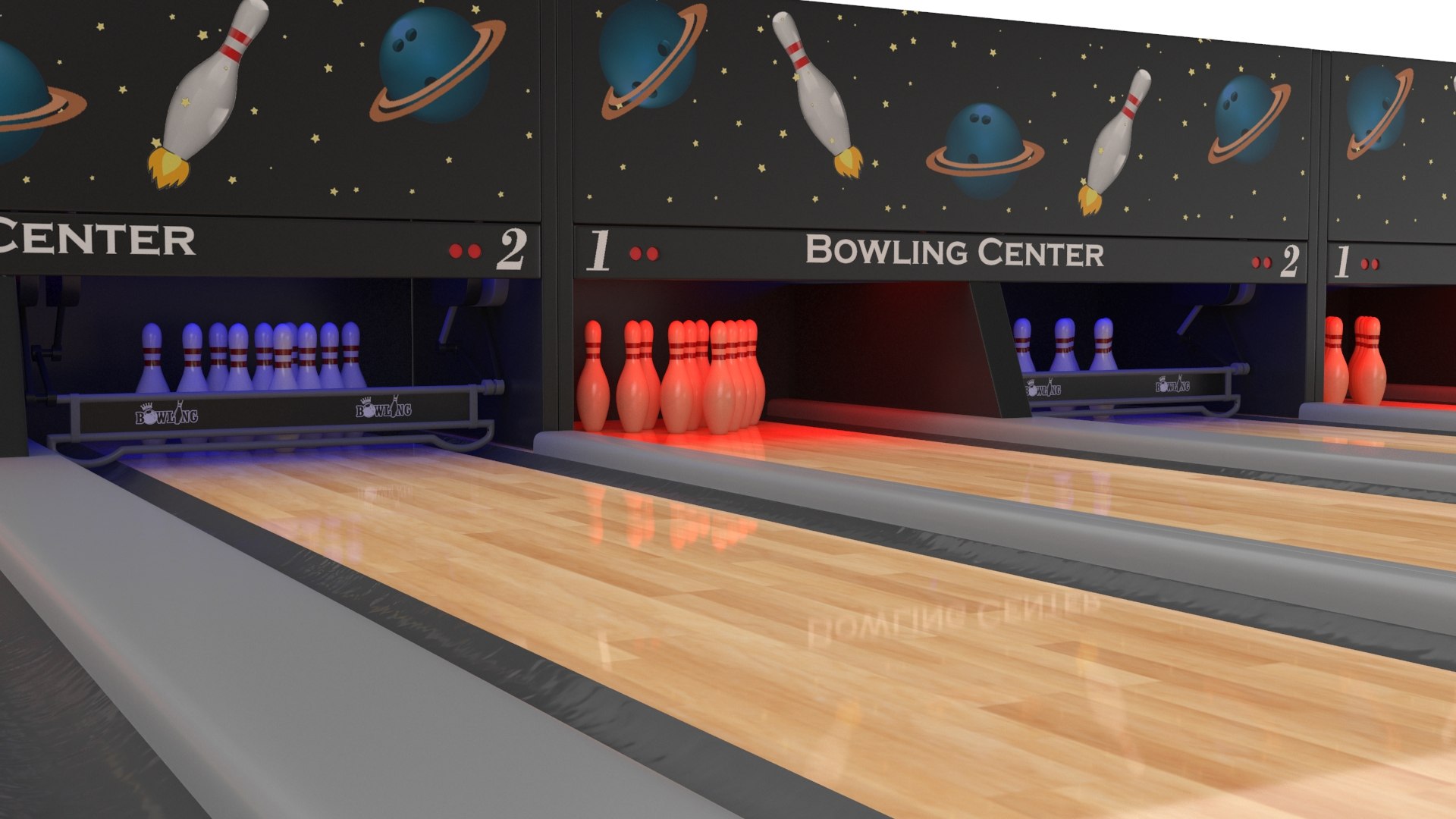 Real bowling alley 3D model - TurboSquid 1451161