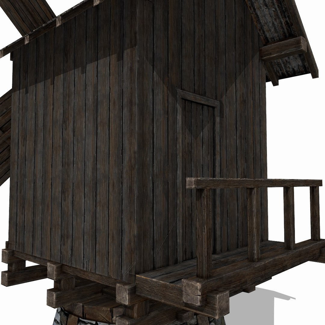 3d medieval windmill model