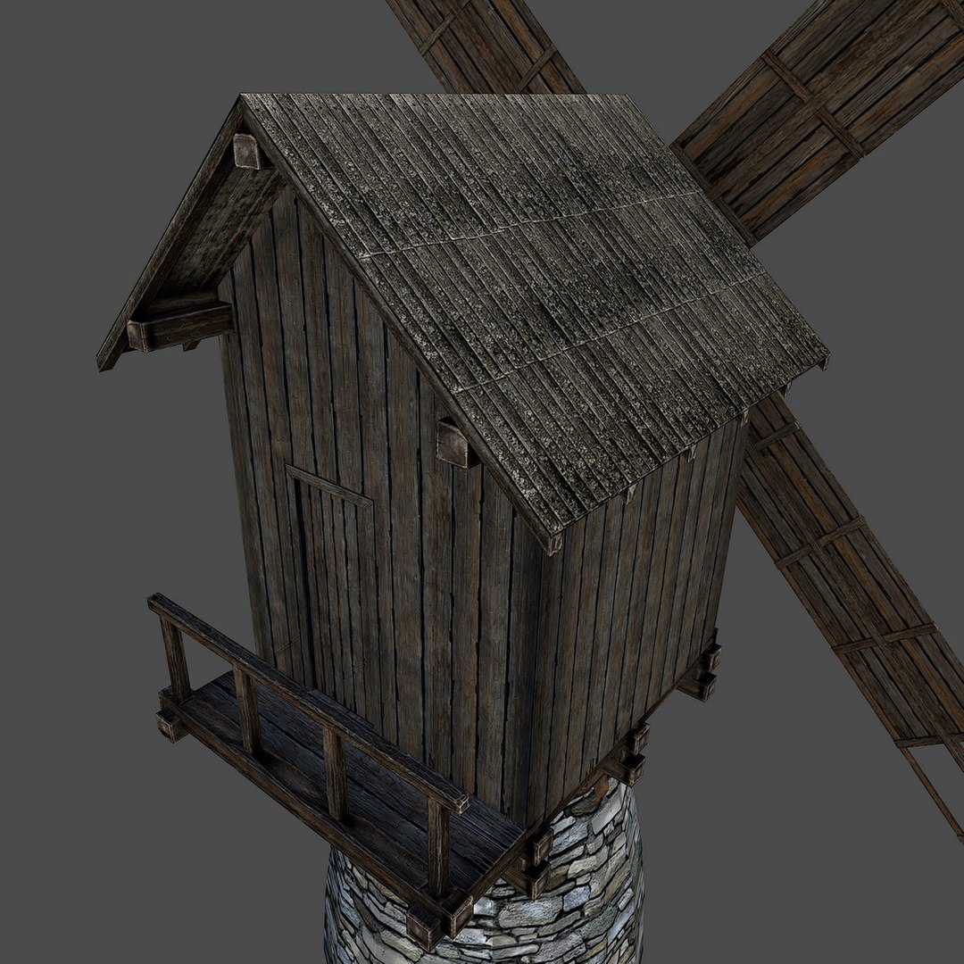 3d medieval windmill model