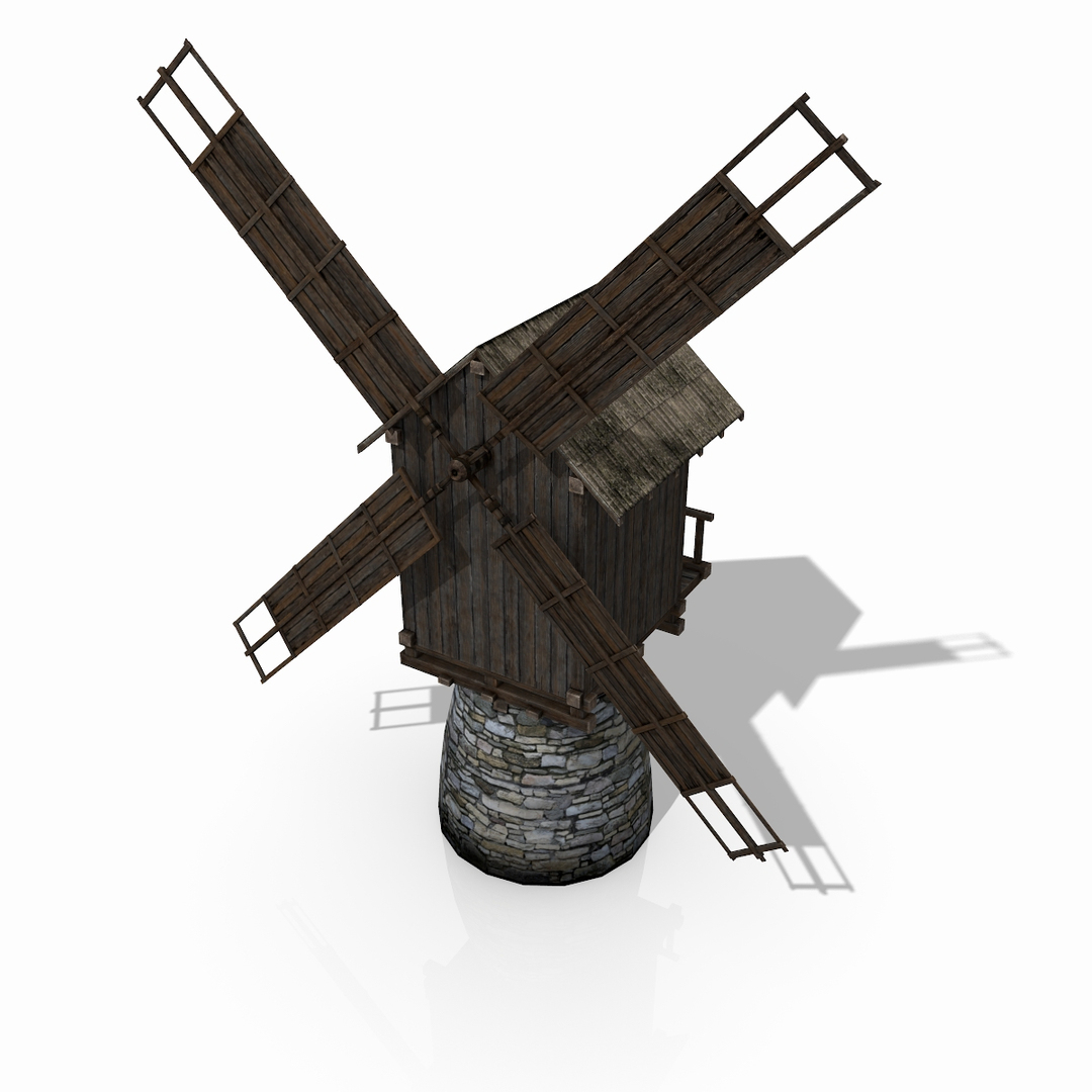 3d medieval windmill model