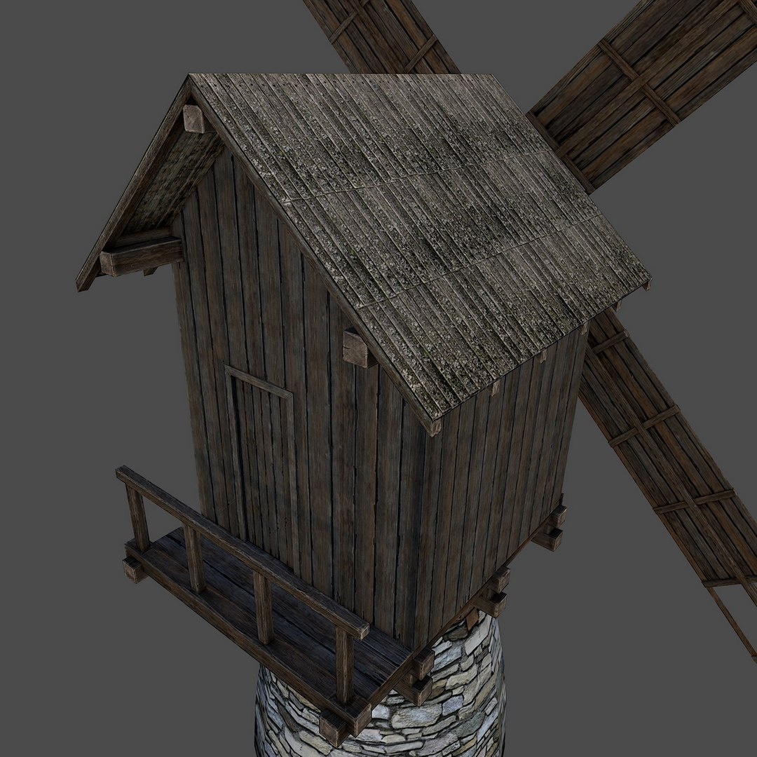 3d medieval windmill model