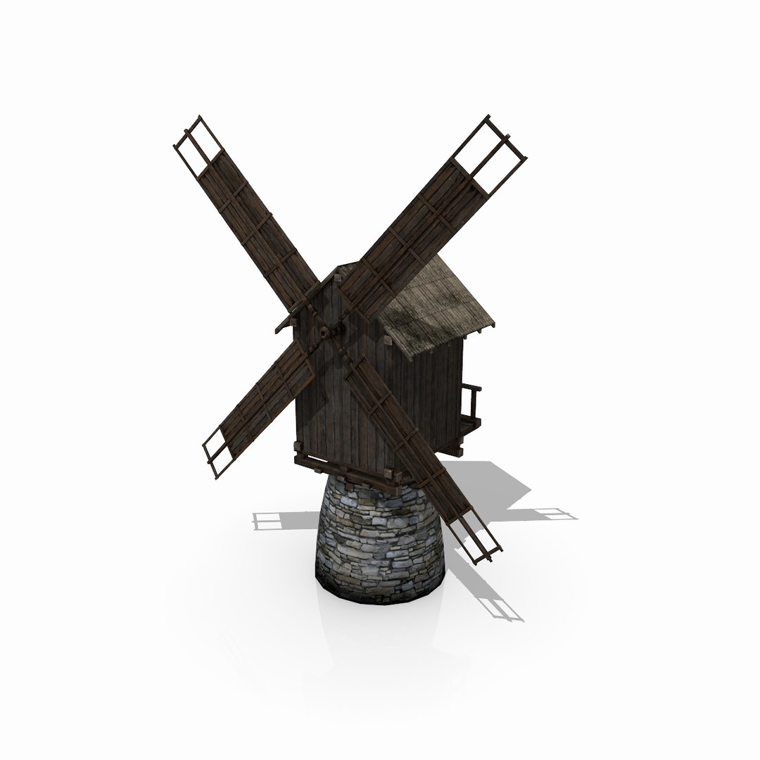 3d medieval windmill model