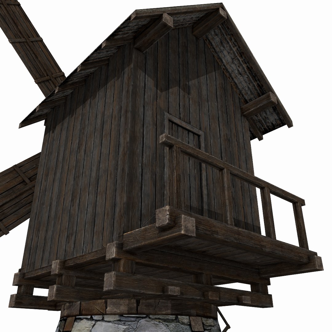 3d medieval windmill model