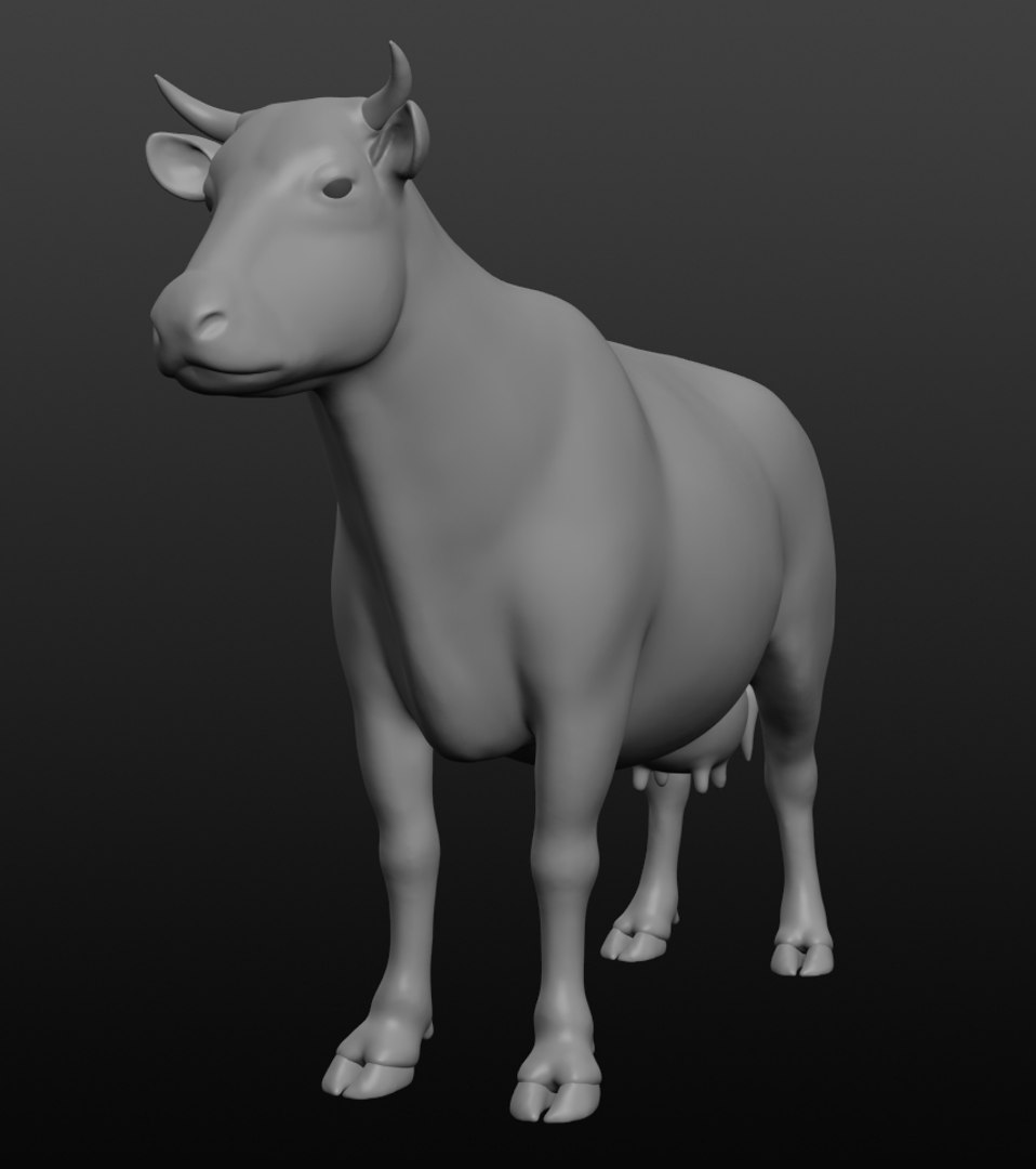 3D Cow Base Mesh - TurboSquid 1411893