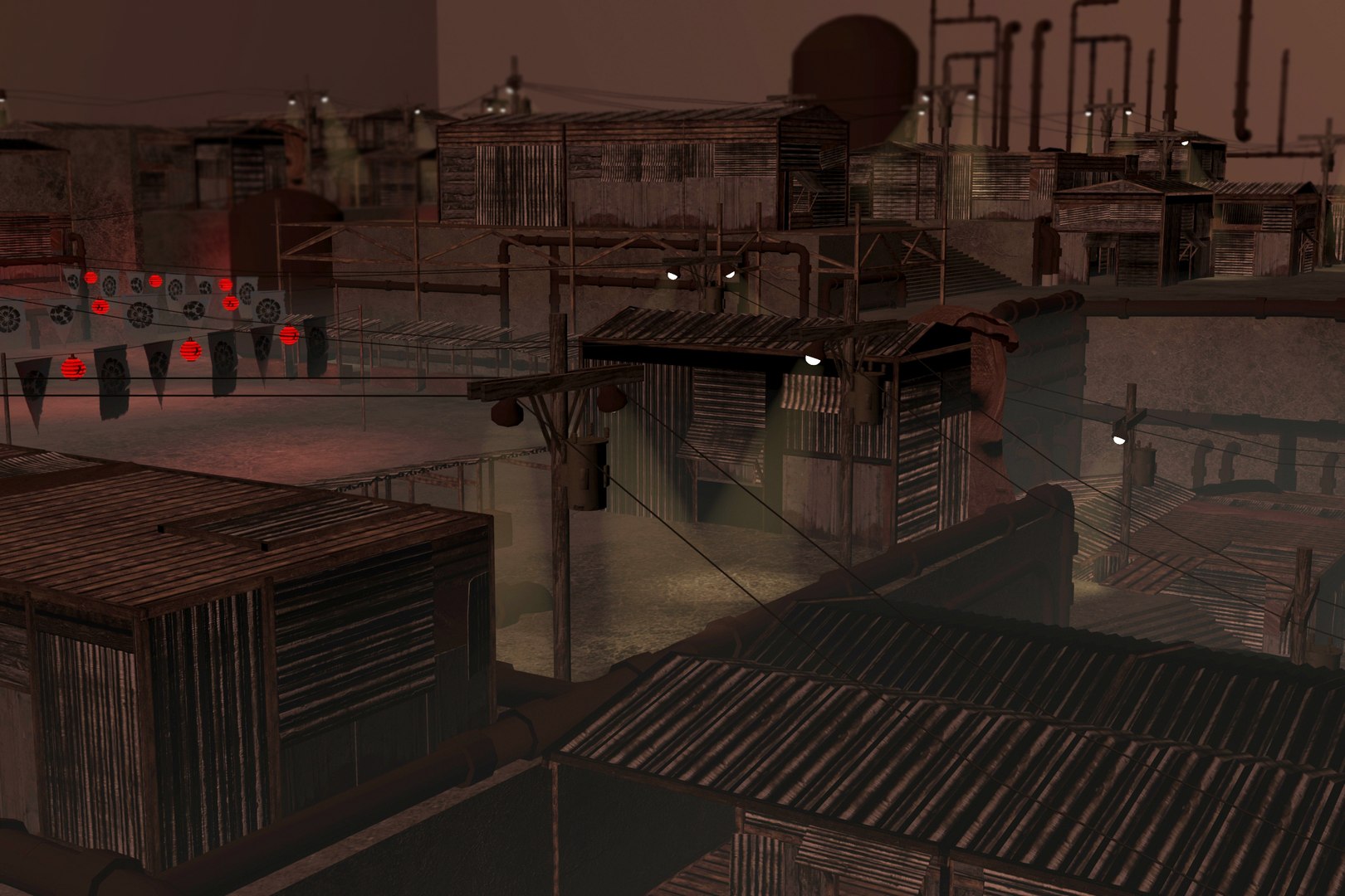 3d Slums Buildings Model
