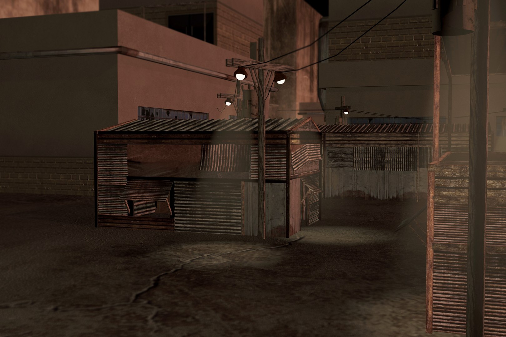 3d Slums Buildings Model