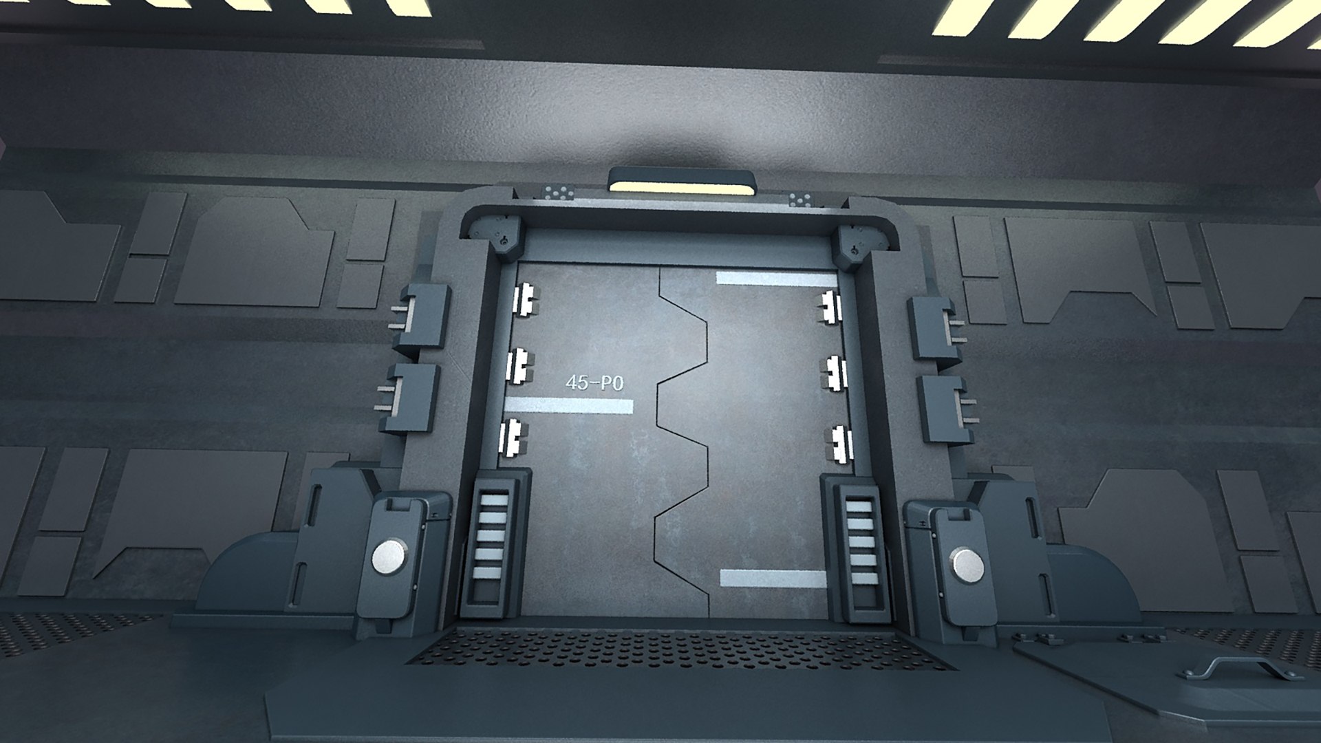 3D Sci-Fi Gate Door Airlock Futuristic Portal Cargo Model - TurboSquid 1896549