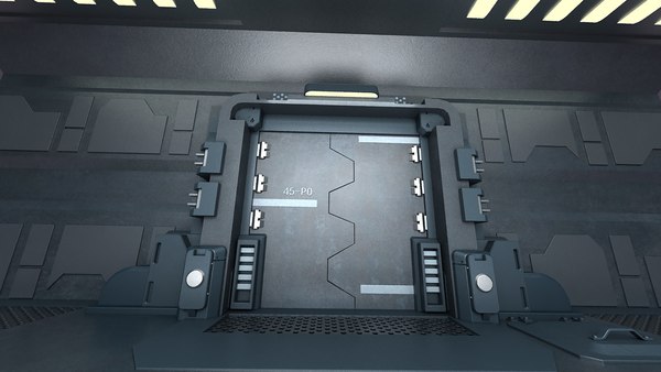 3D Sci-Fi Gate Door airlock futuristic portal cargo model - TurboSquid ...