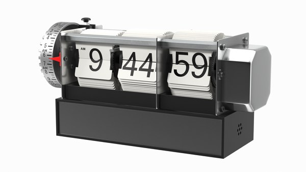 3D Vintage Flip Clock Time Selected White - TurboSquid 1919731
