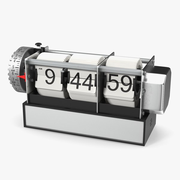 3D Vintage Flip Clock Time Selected White - TurboSquid 1919731