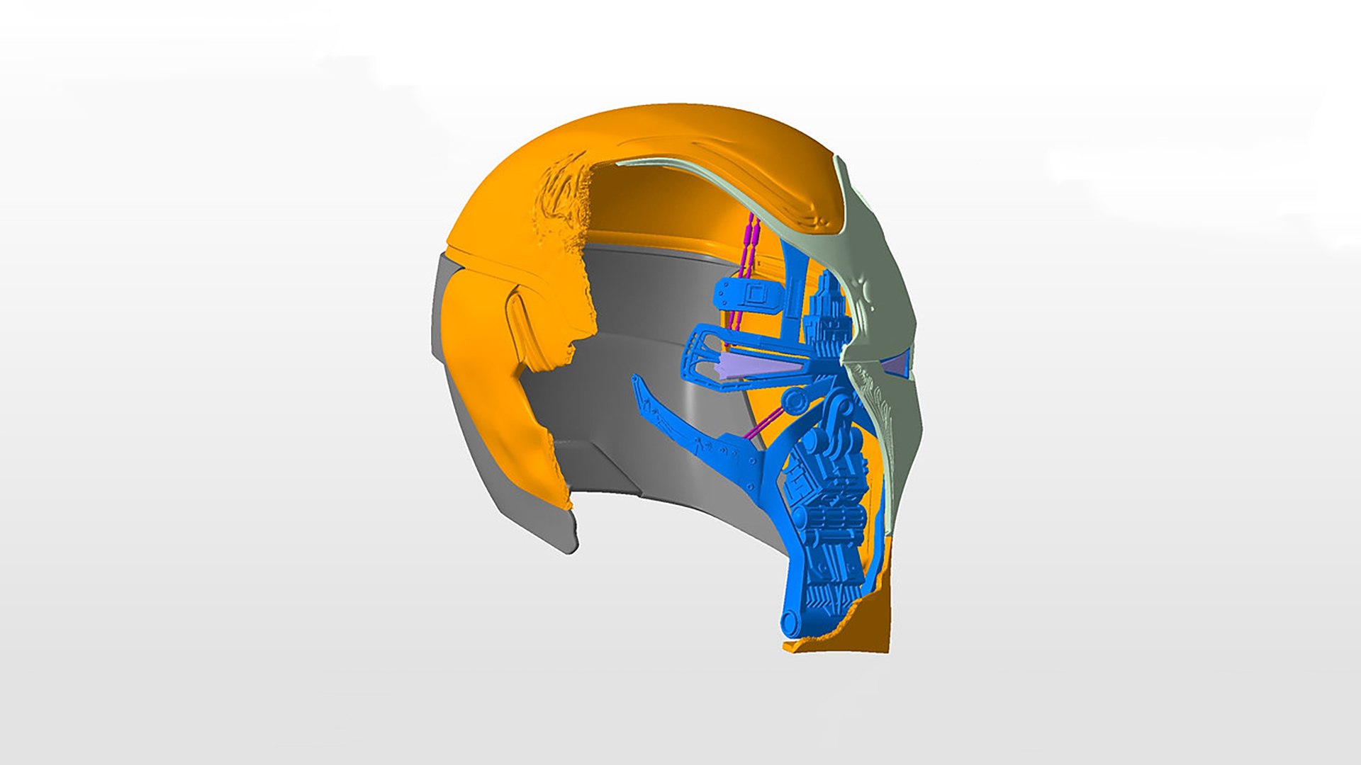 3D Iron Man Mark L MK 50 Damaged Smashed Helmet Endgame 3D Model Ready ...