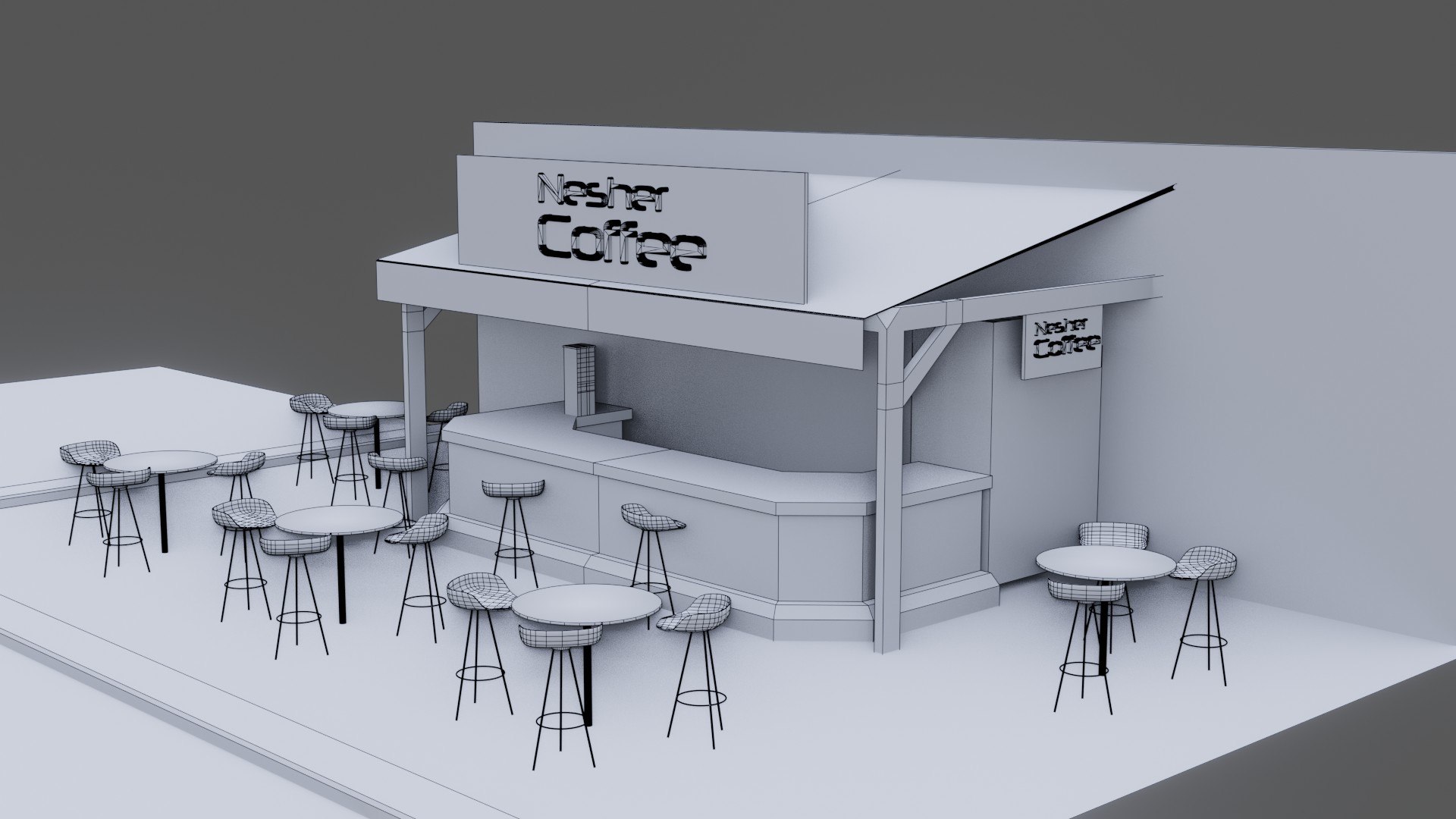 3D Coffee Shop - Low Poly Game Ready - PBR - TurboSquid 1811858