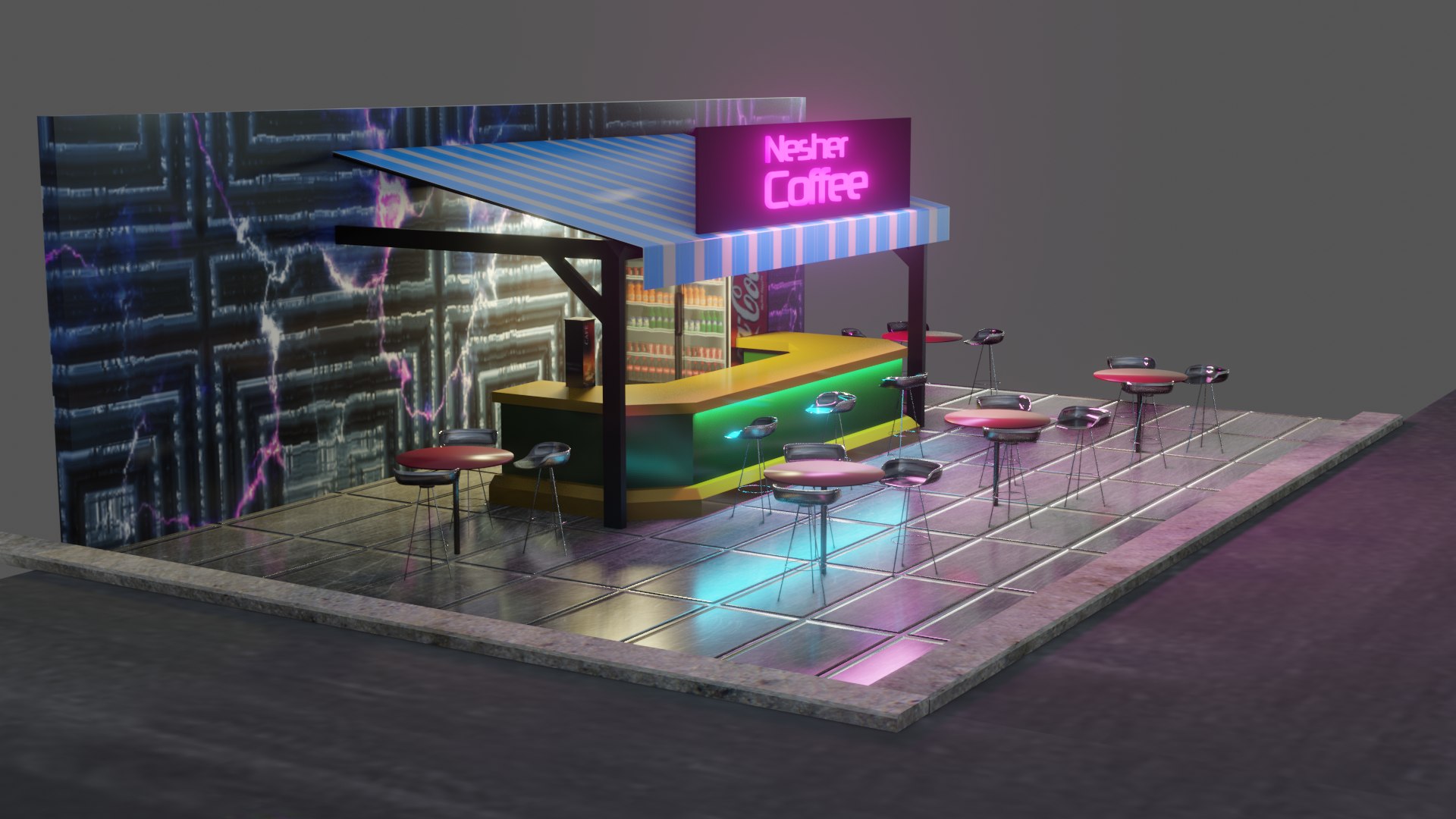 3D Coffee Shop - Low Poly Game Ready - PBR - TurboSquid 1811858