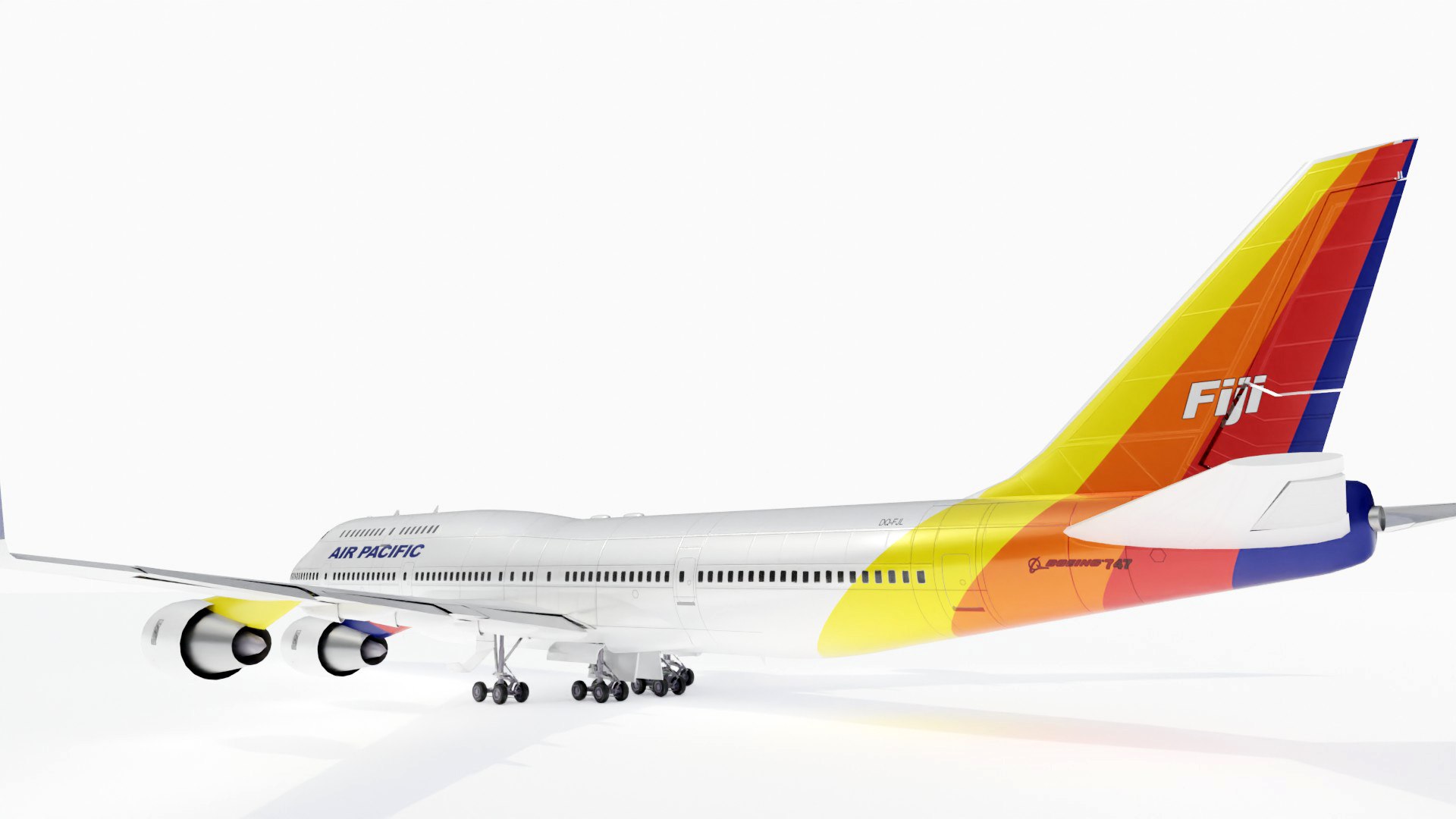 3d model airliner air pacific 747
