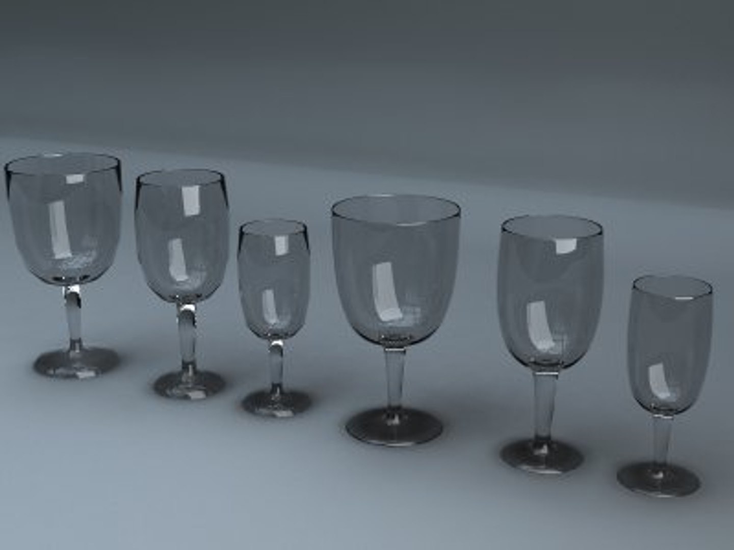 3d model cups wine beer