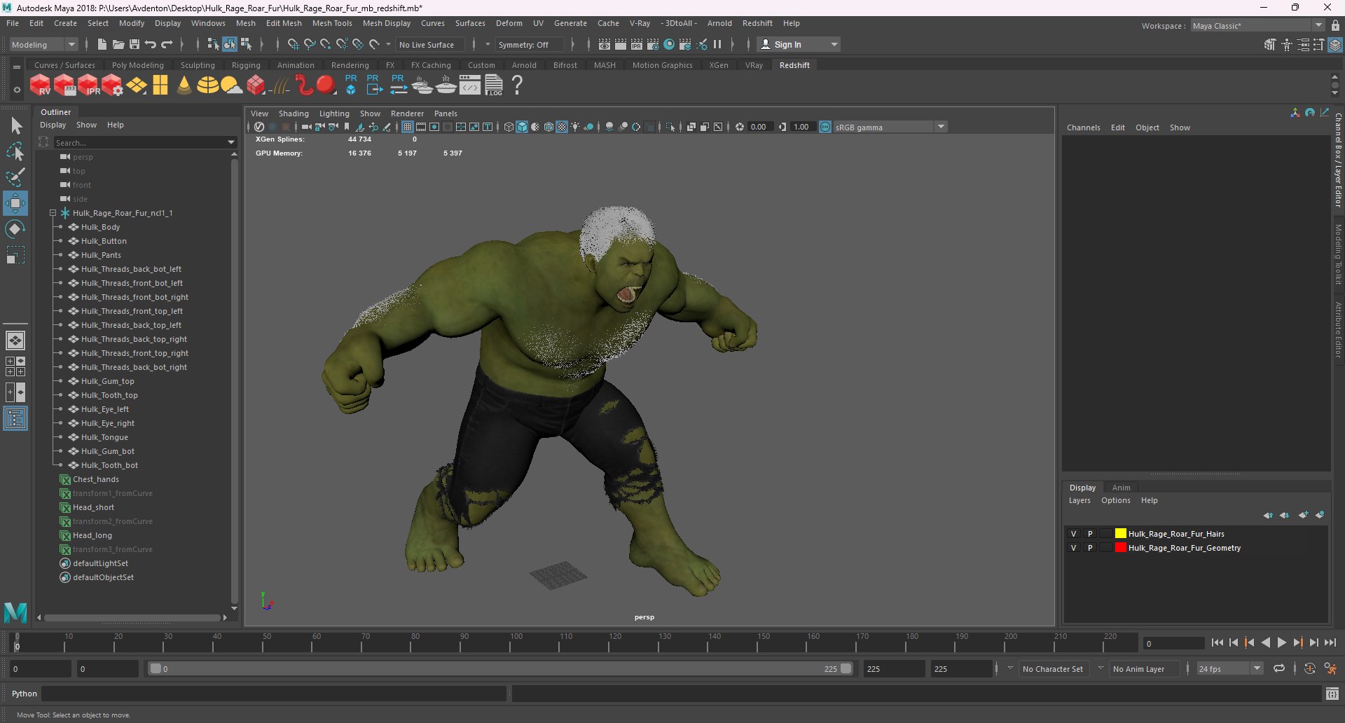 3D Hulk Rage Roar Fur For Maya - TurboSquid 2425198