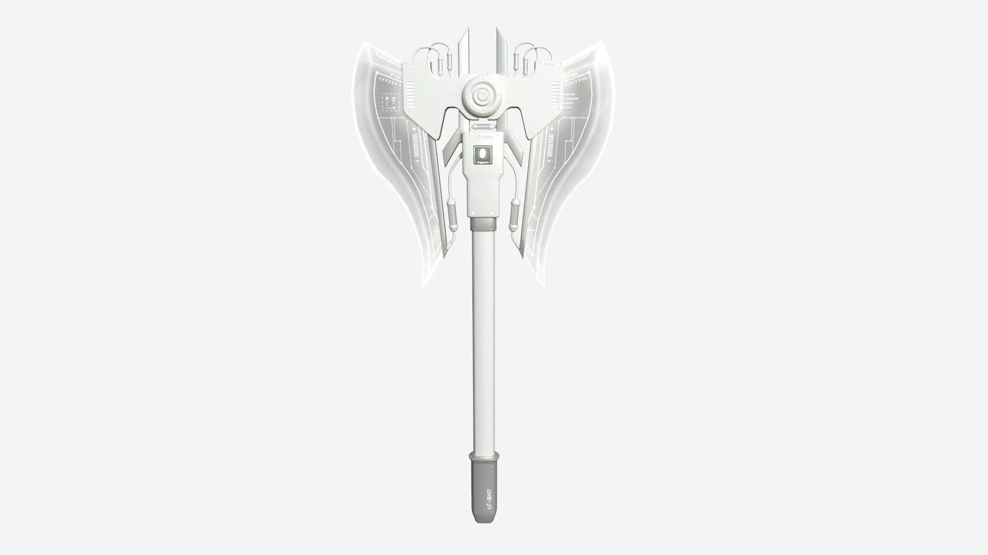 3D model SciFi War Axe B06 Full White - Sci Fi Weapon Design ...
