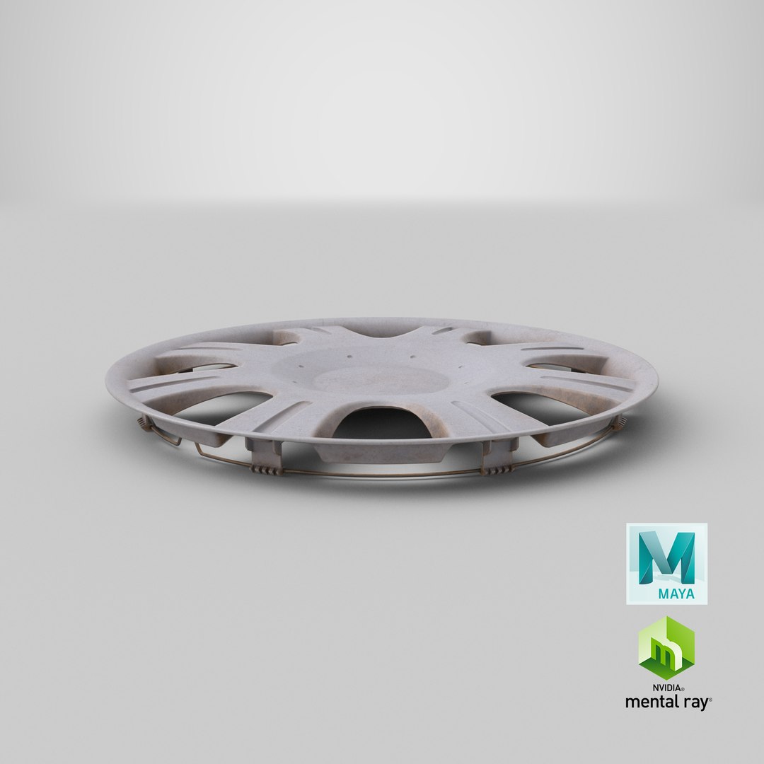 3D Hubcap 02 Dirty Discarded Damaged Broken model - TurboSquid 2027261