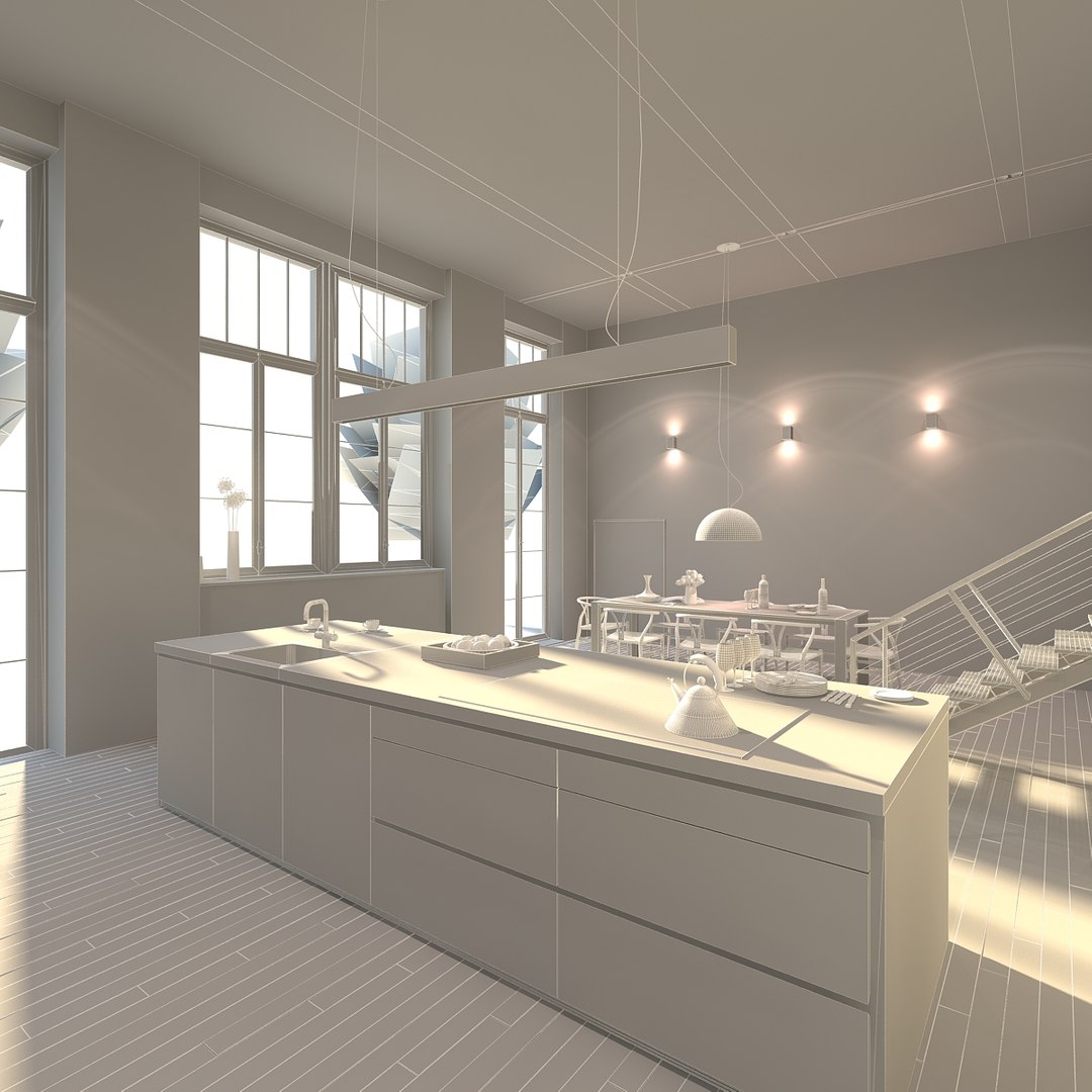 3ds Max Modern Kitchen