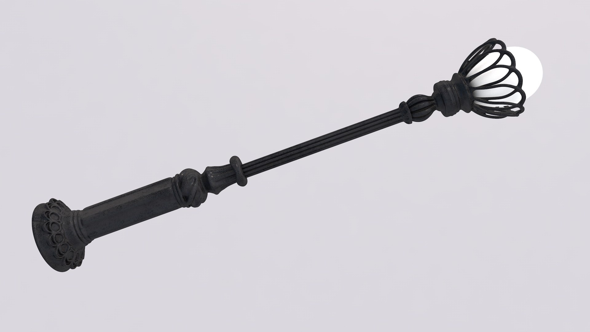 3D Central Park Lamp Post BLACK Model - TurboSquid 1764758