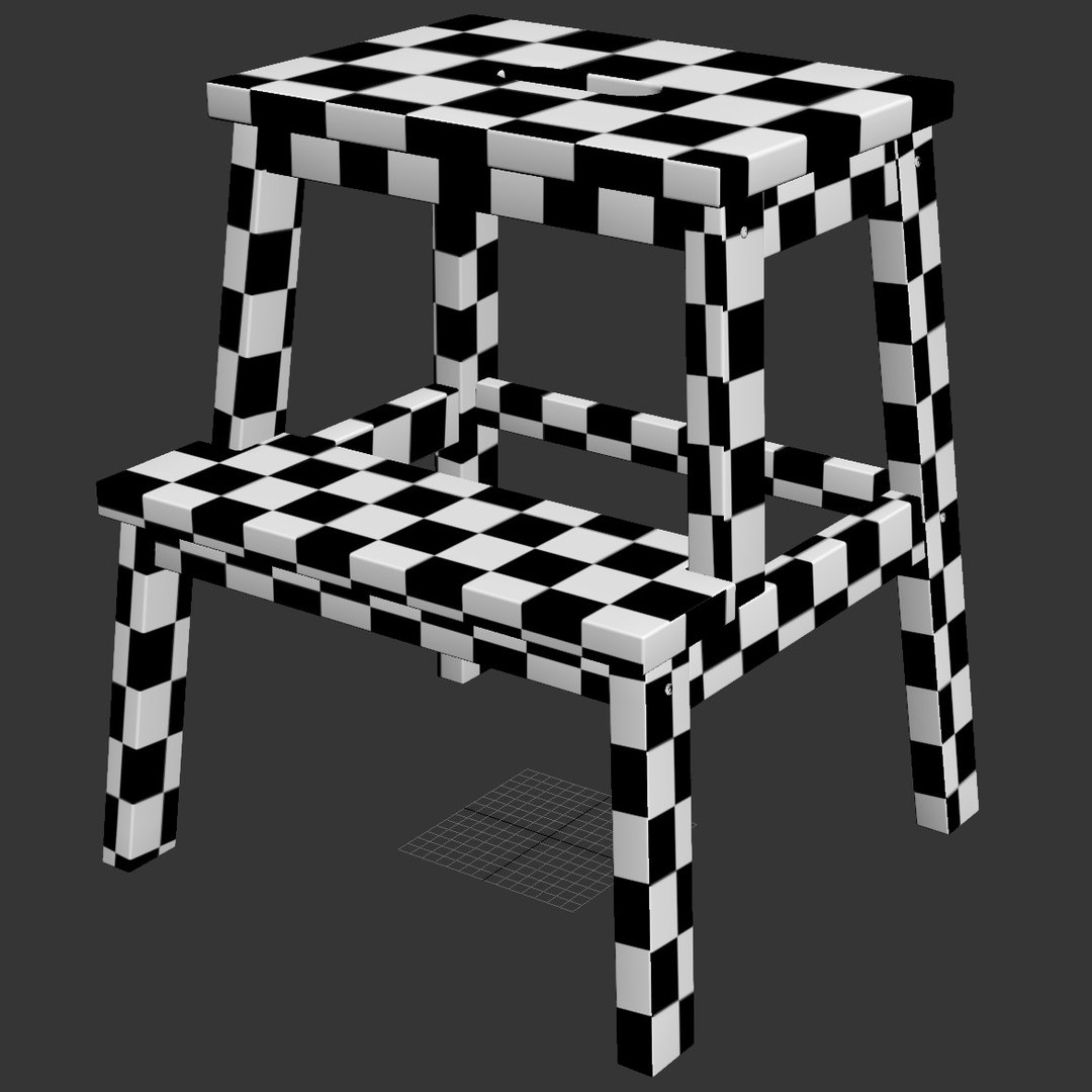 3D Ikea BEKVAM Step Stool Black White Wooden By Designer Nike Karlsson ...