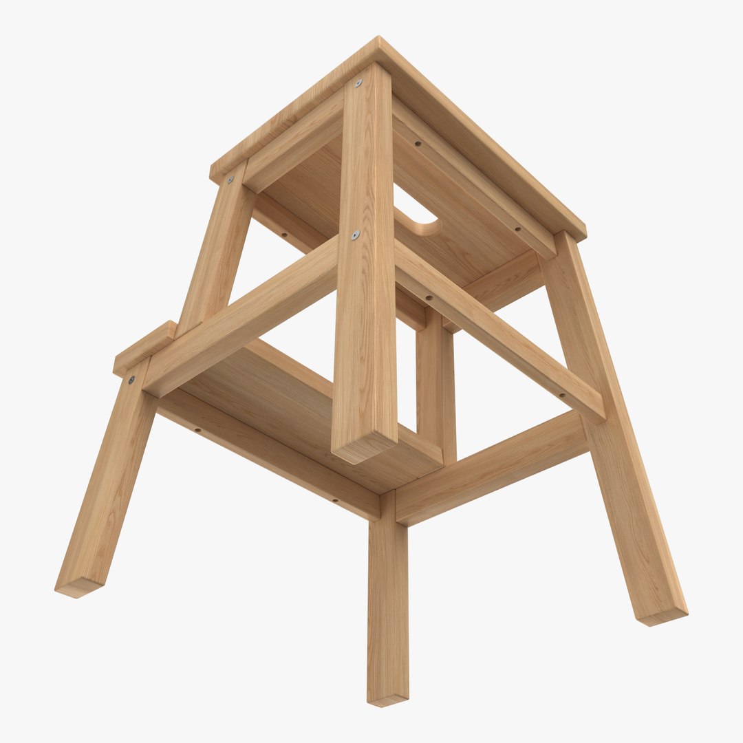 3D Ikea BEKVAM Step Stool Black White Wooden By Designer Nike Karlsson ...