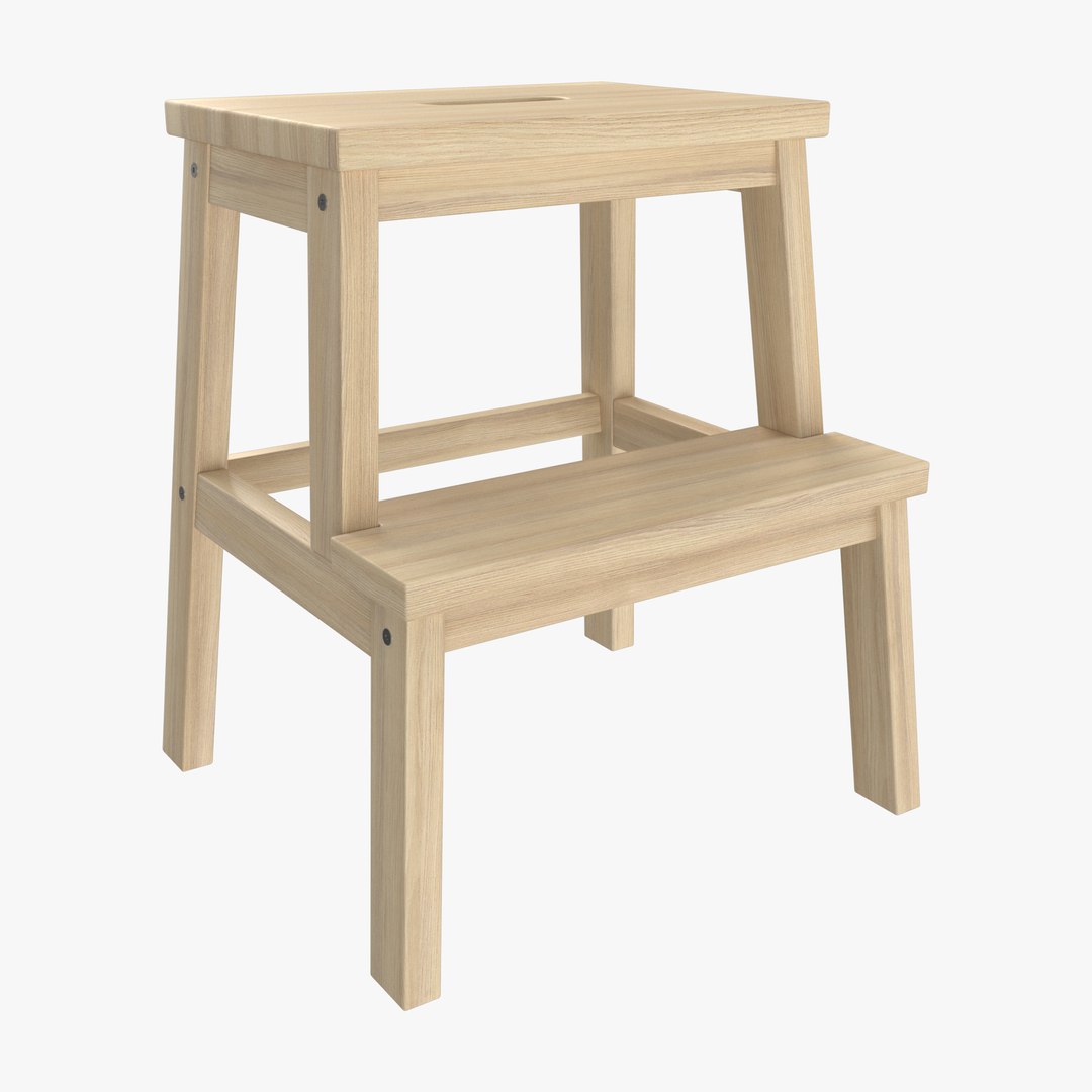 3D Ikea BEKVAM Step Stool Black White Wooden By Designer Nike Karlsson ...