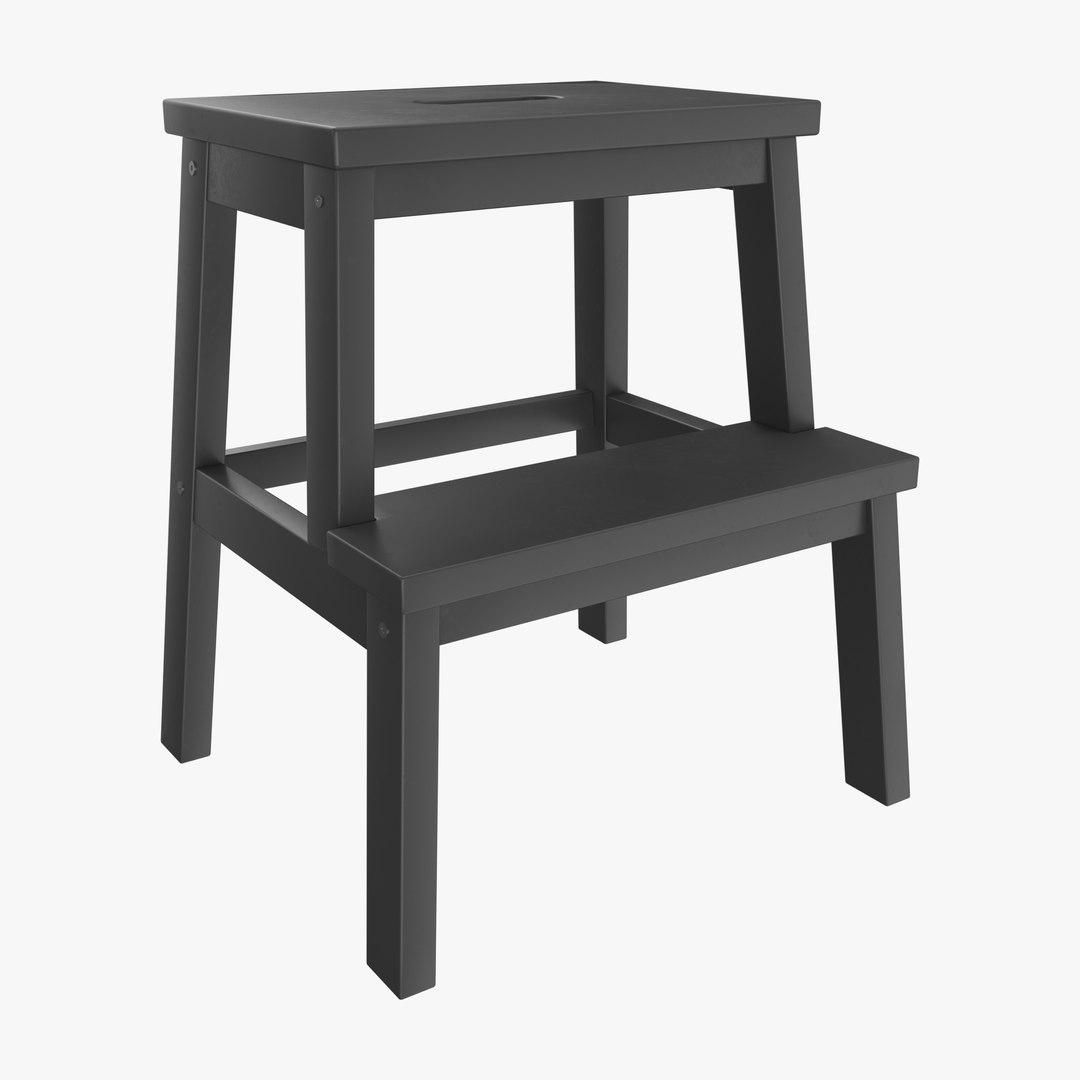 3D Ikea BEKVAM Step Stool Black White Wooden By Designer Nike Karlsson ...