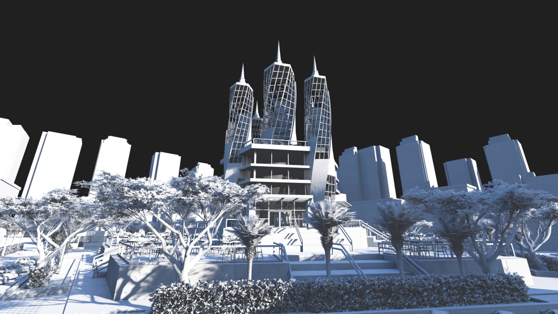 3D Model Modern Skycraper Skyscrapers Building - TurboSquid 1573849