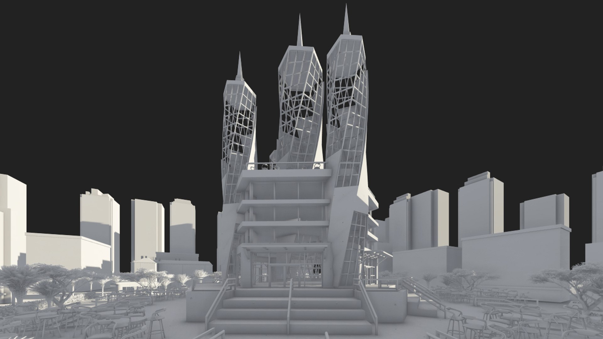 3D Model Modern Skycraper Skyscrapers Building - TurboSquid 1573849