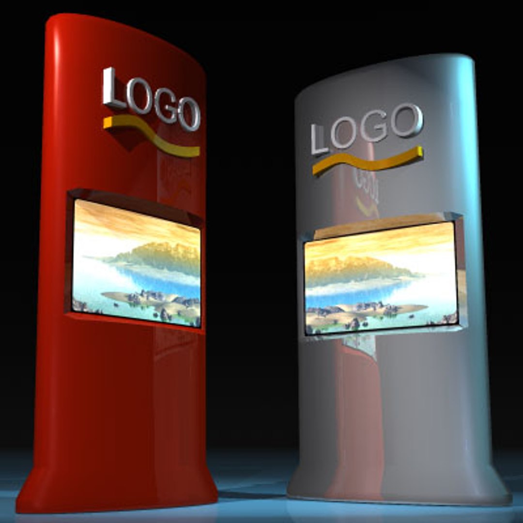 promo tower screens exhibition stand 3d model