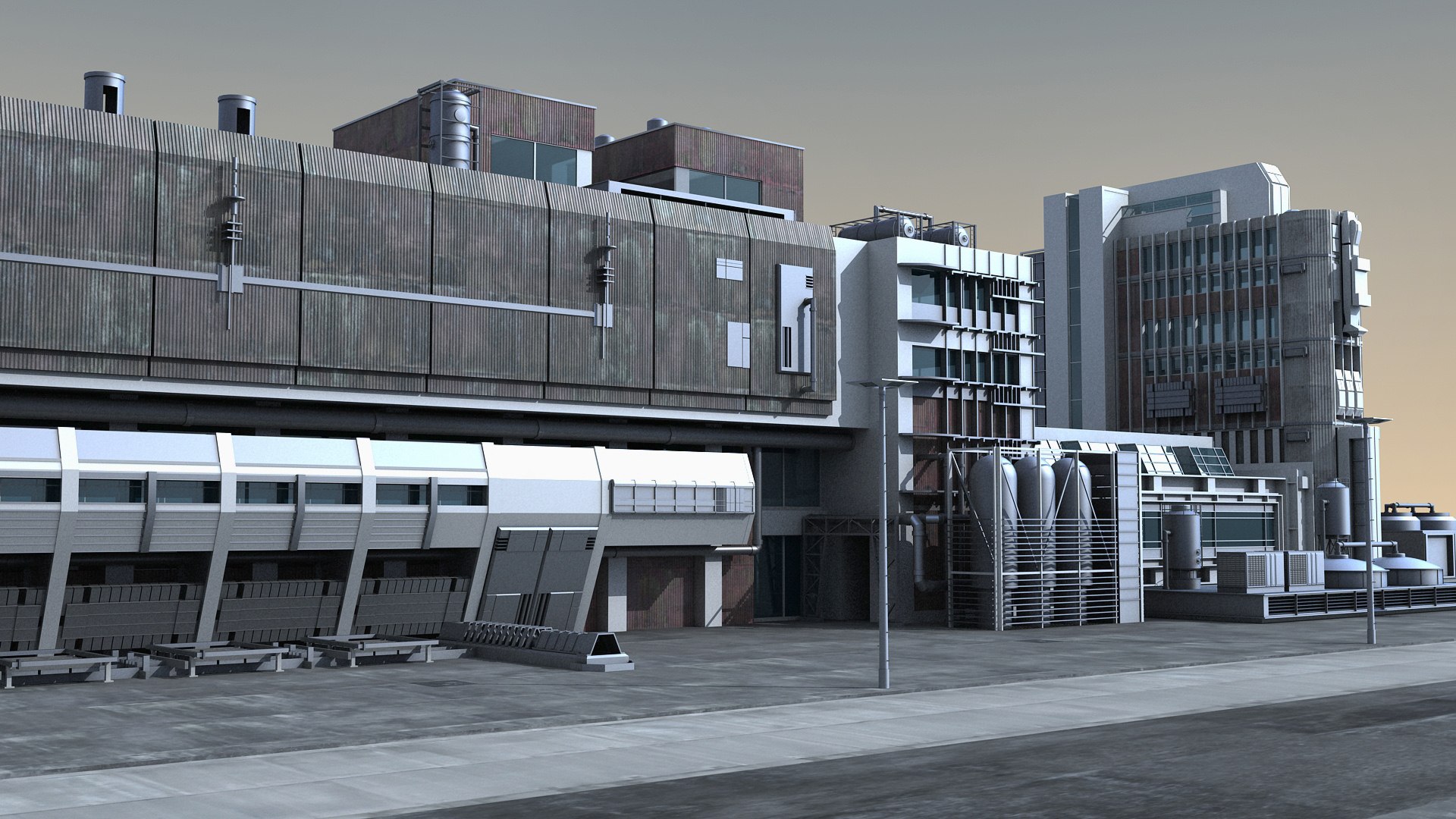 3D city building structure model - TurboSquid 1686047