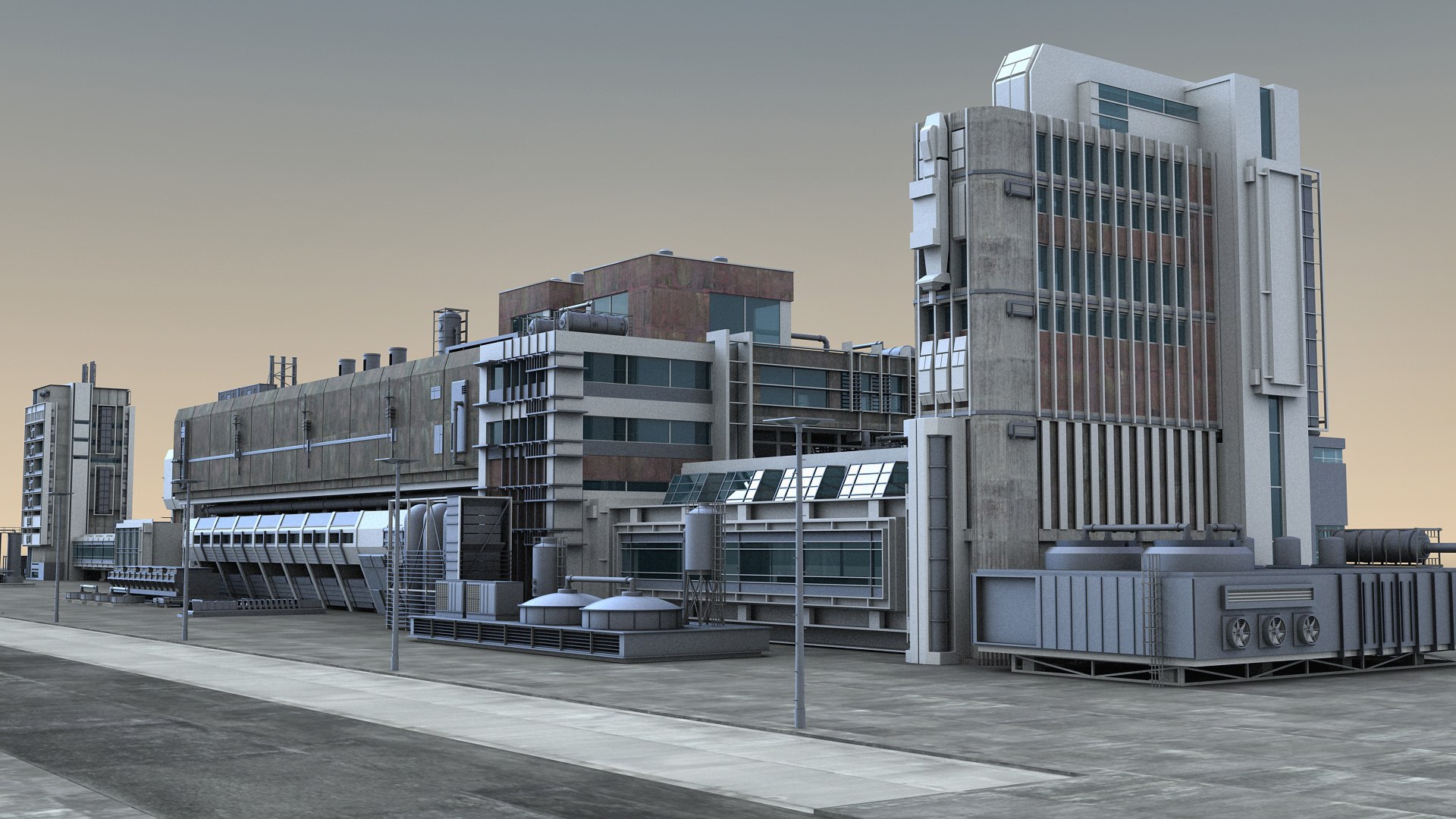 3D city building structure model - TurboSquid 1686047