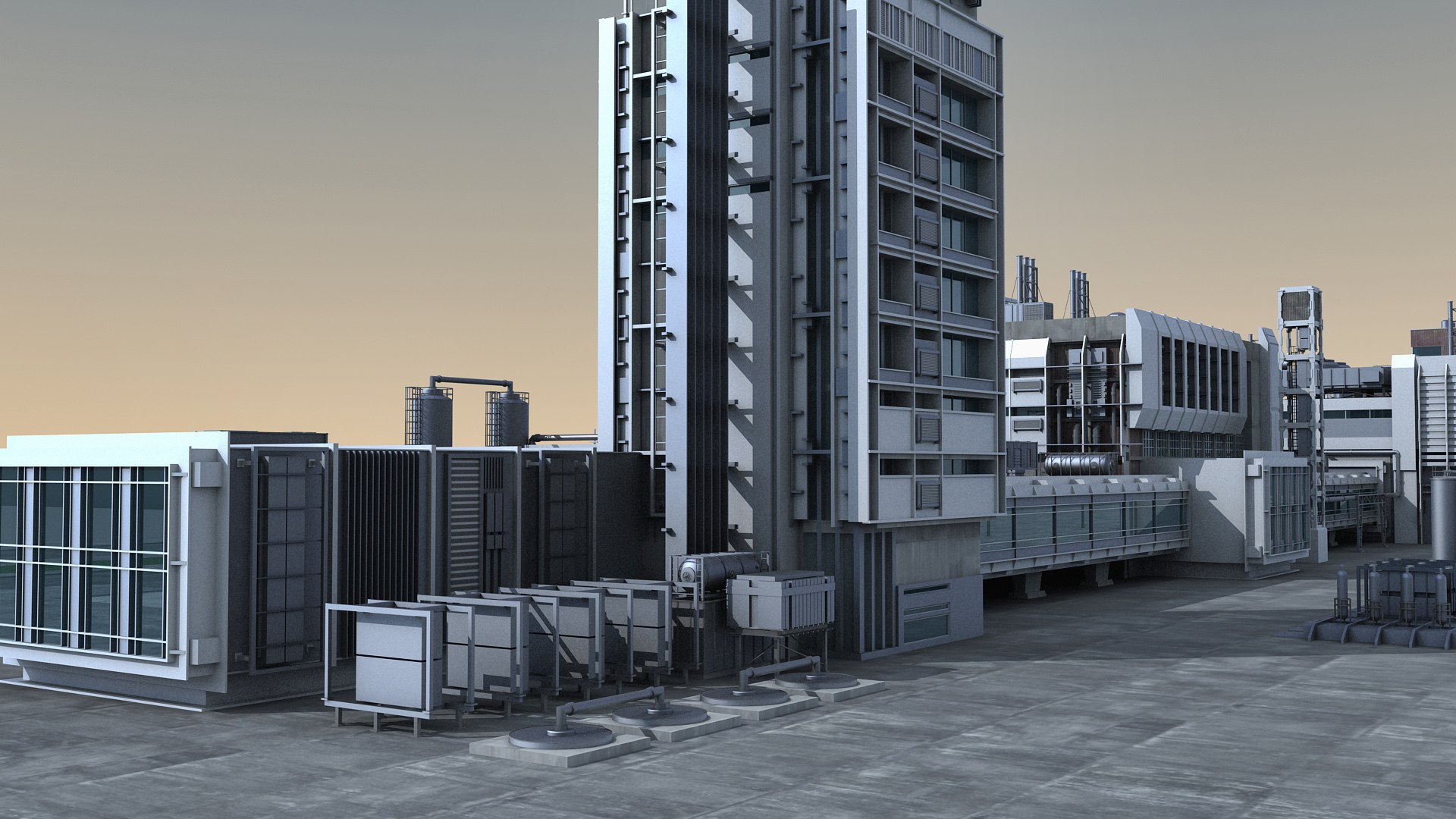 3D city building structure model - TurboSquid 1686047