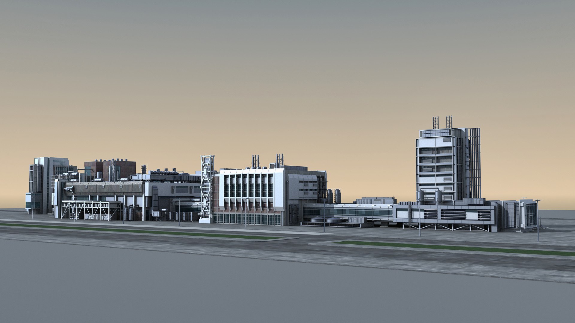 3D city building structure model - TurboSquid 1686047