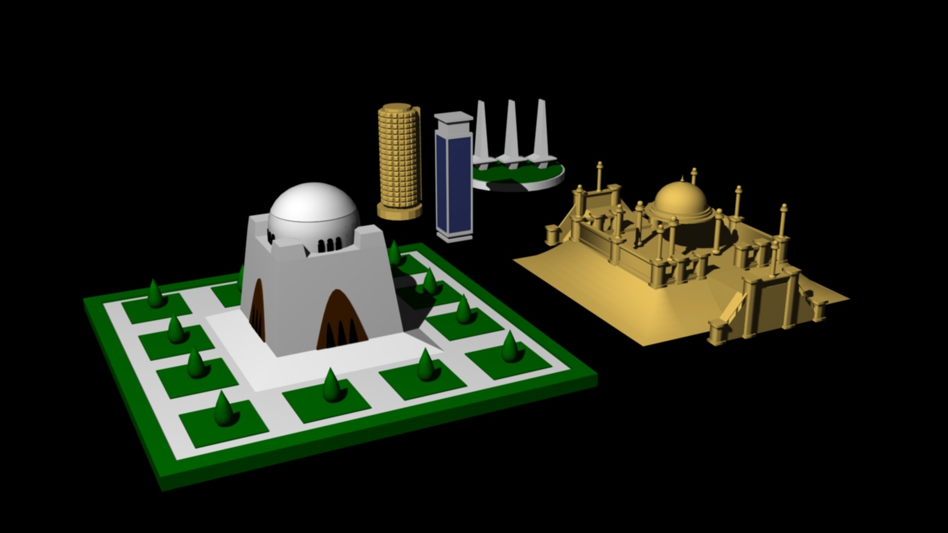 3D Karachi Landmarks Model - TurboSquid 2077128