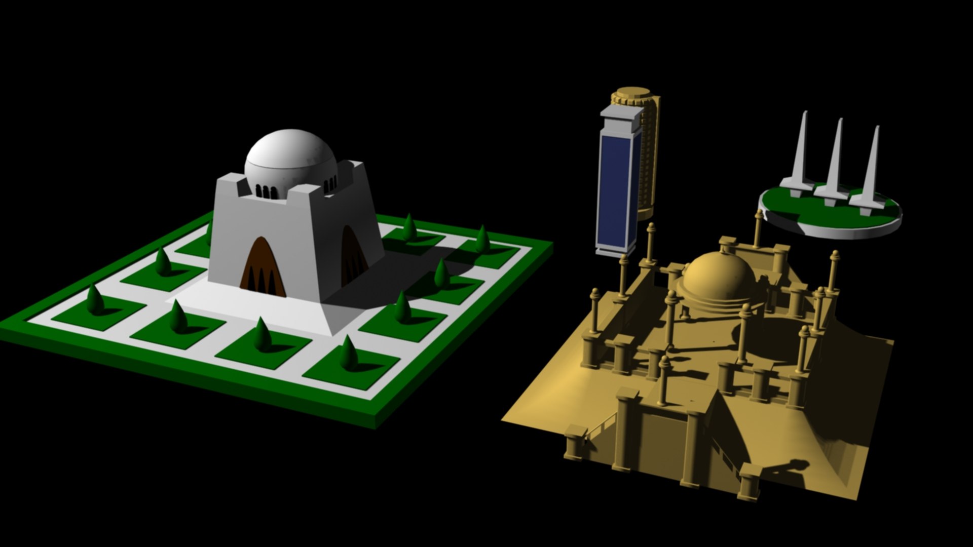 3D Karachi Landmarks Model - TurboSquid 2077128