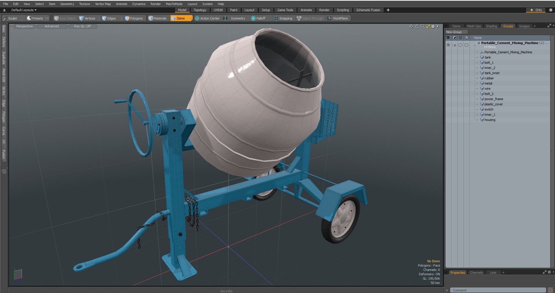 Portable Cement Mixing Machine 3D Model - TurboSquid 2139733