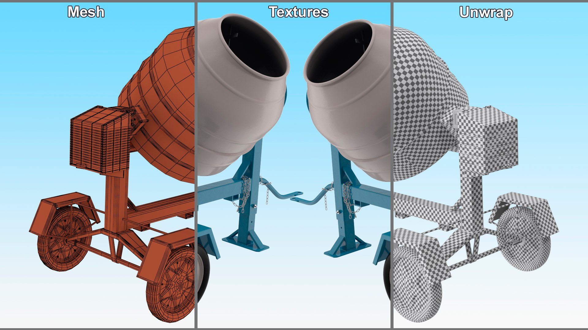Portable Cement Mixing Machine 3D Model - TurboSquid 2139733