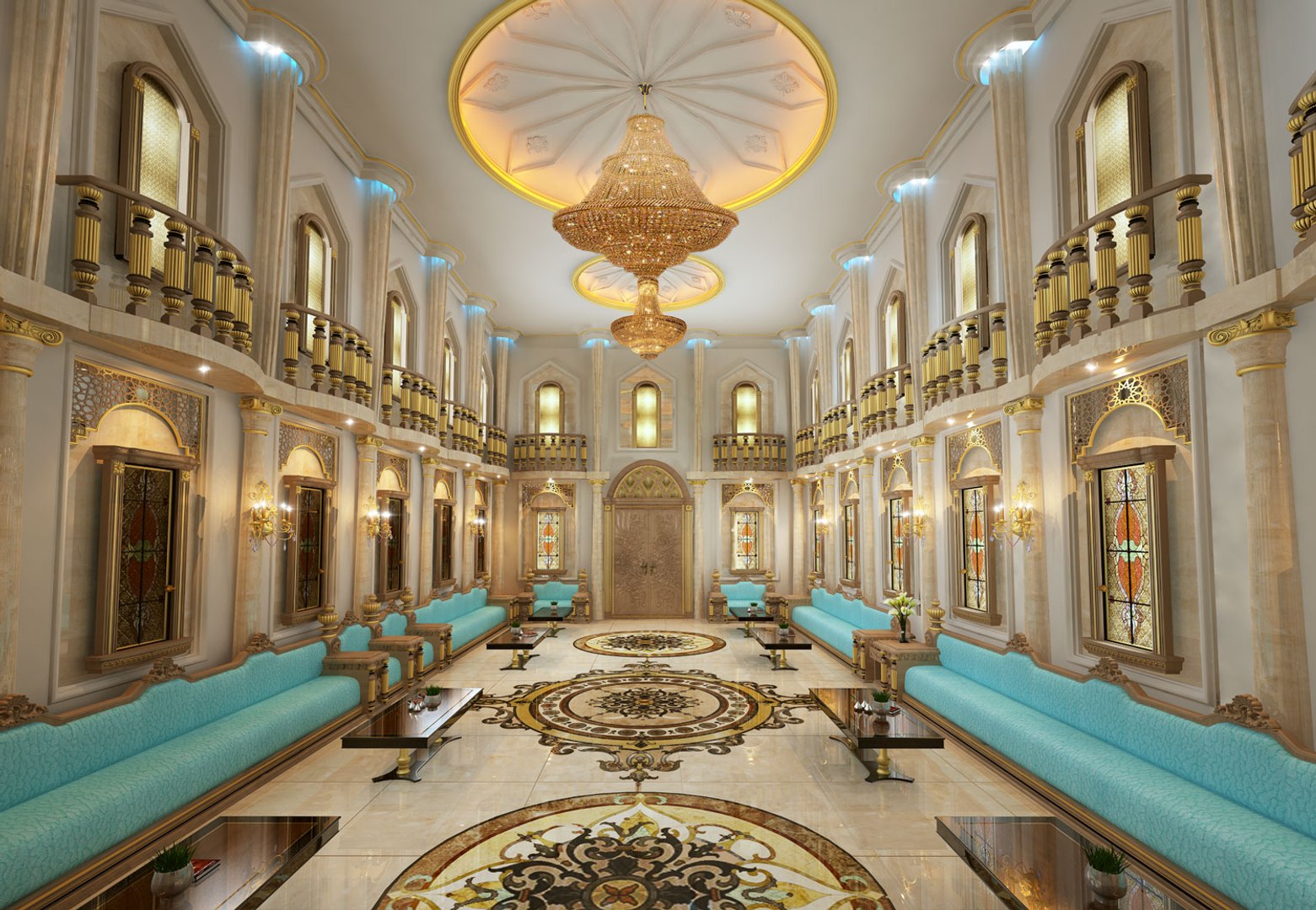 3D Islamic Sitting Hall Complete Model - TurboSquid 1344023