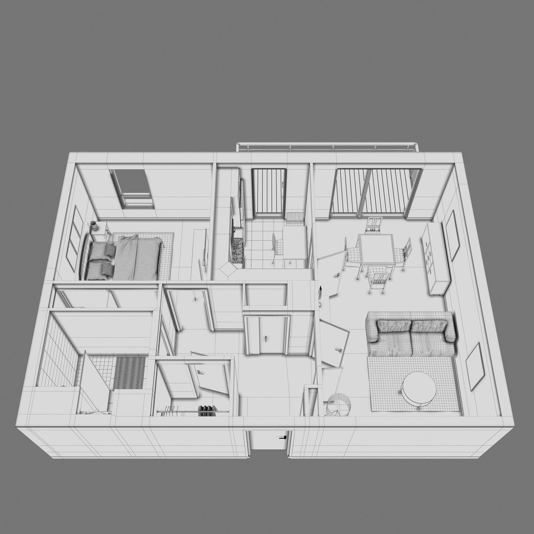 Lighting Floor Plan Scene 3d Model