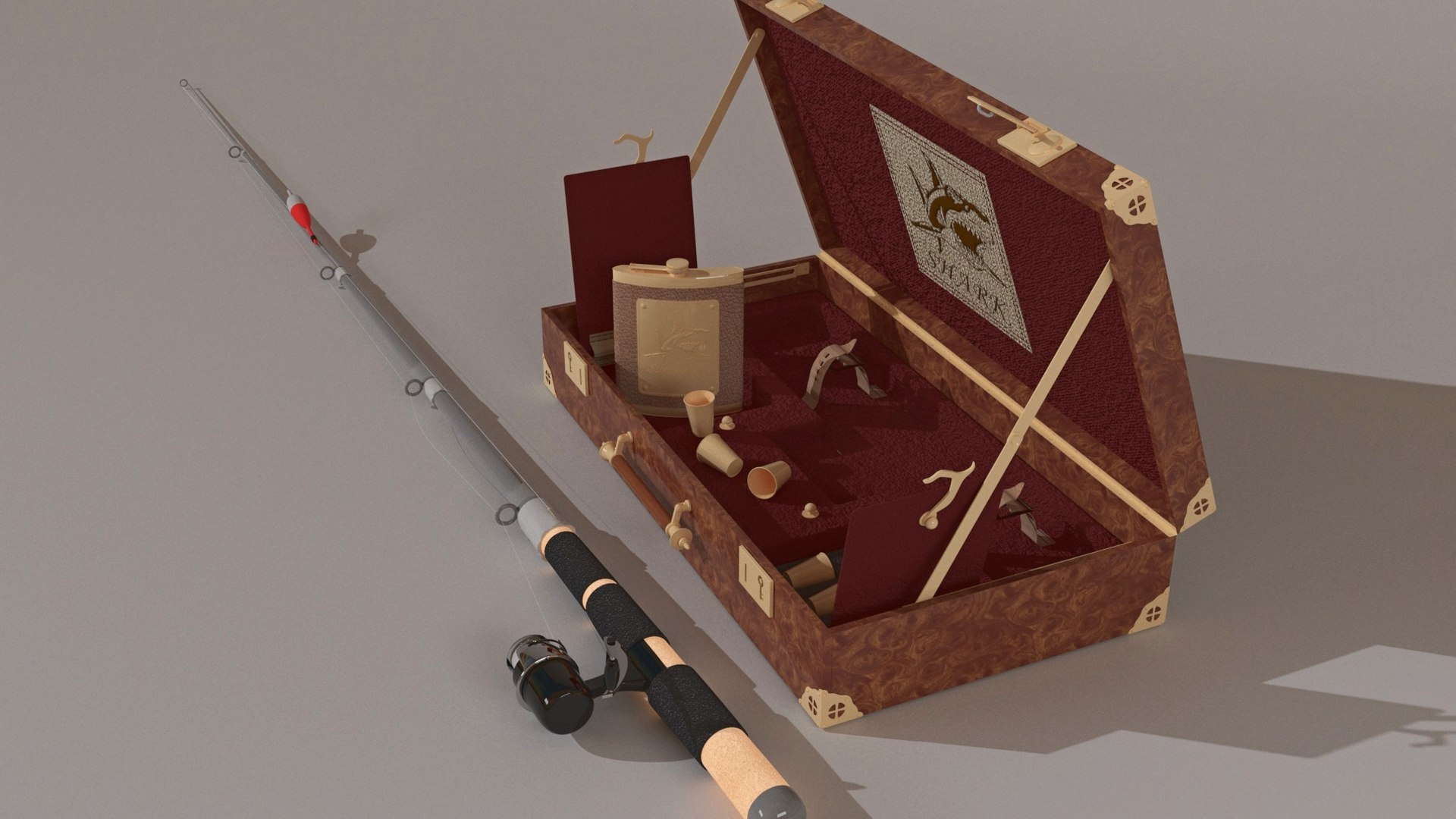 Souvenir gift set for fishing 3D model - TurboSquid 2106566