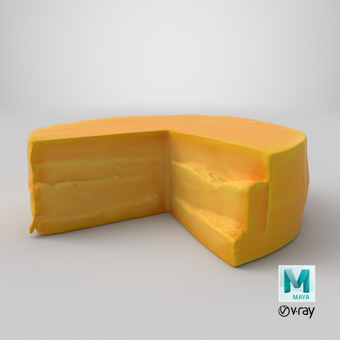 3D model cheddar cheese wheel cut - TurboSquid 1167909