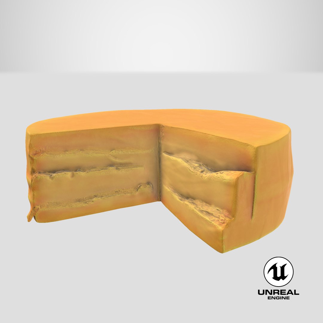 3D Model Cheddar Cheese Wheel Cut - TurboSquid 1167909