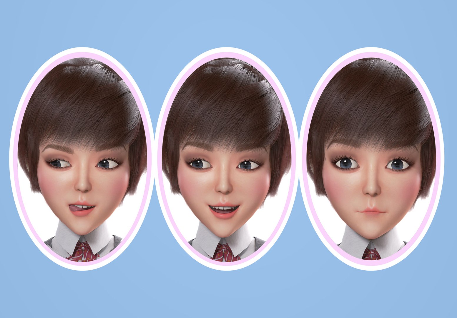 3D Model Business Suit Woman Cartoon Girl Rigger - TurboSquid 1767103