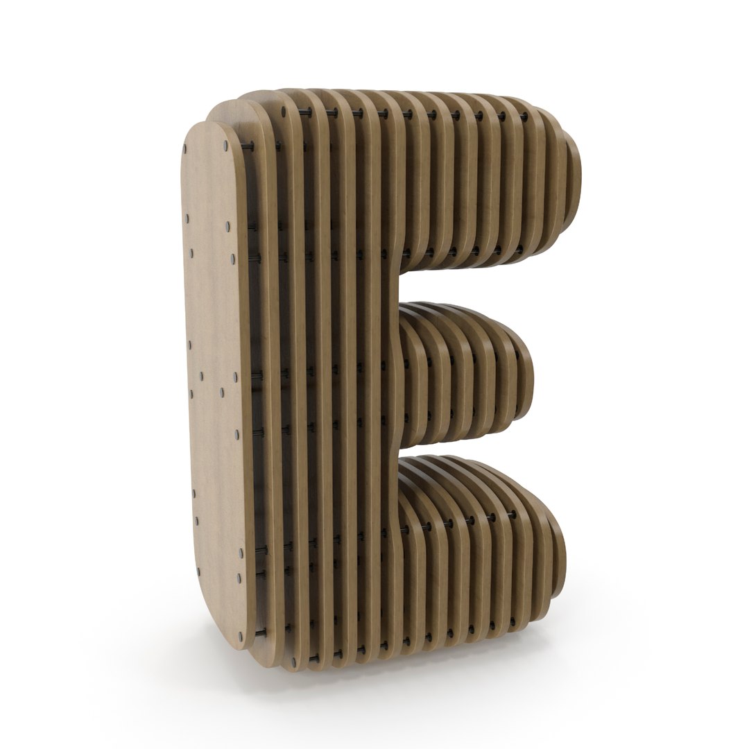 Wood symbol E 3D model - TurboSquid 1787131